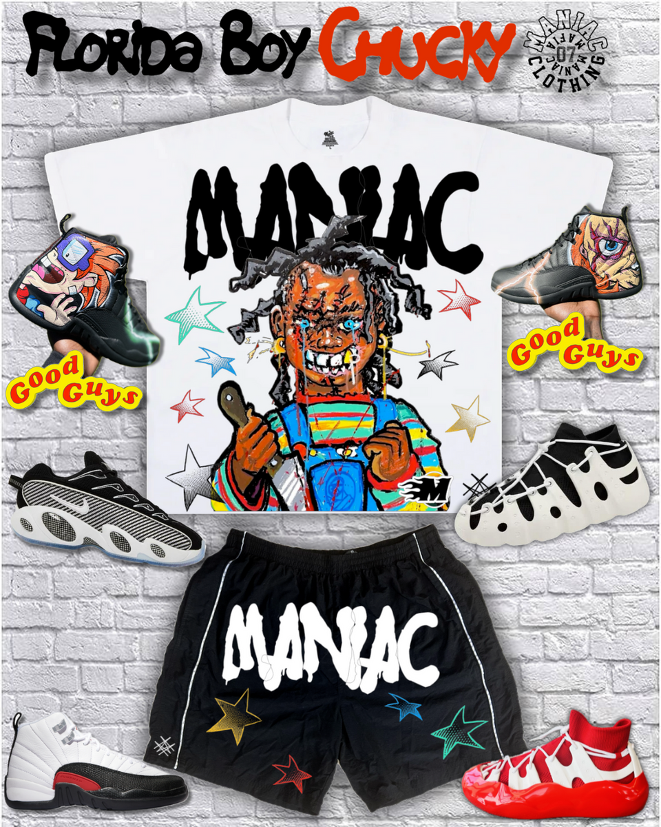 "Florida Boy Chucky" Graphic Shirt and Short Set – Maniac Clothing LLC